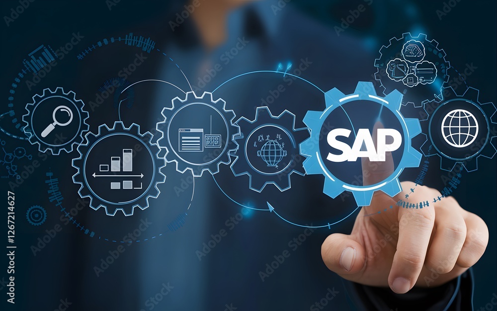 Stock-Illustration „Innovative SAP Business Software System Technology Global Enterprise ...