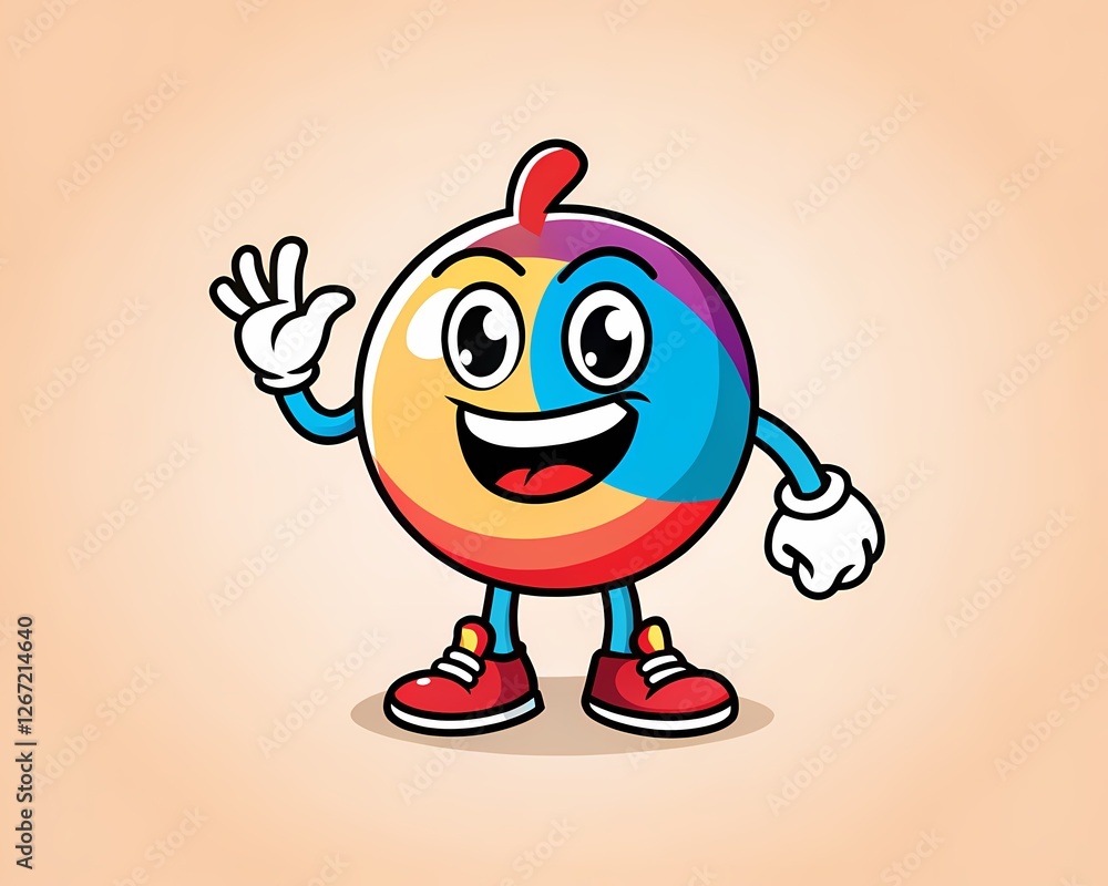 cartoon character of a man say hello smiling circle personaje de ...