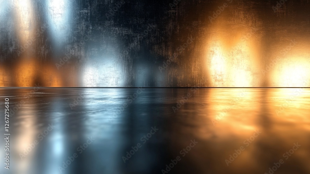 Dynamic light patterns create a striking contrast between warm and cool ...