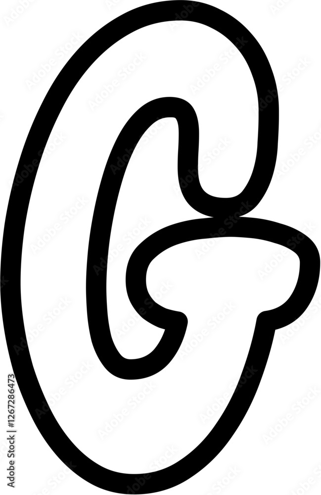 G Uppercase Alphabet outline Vector, perfect for educational materials ...