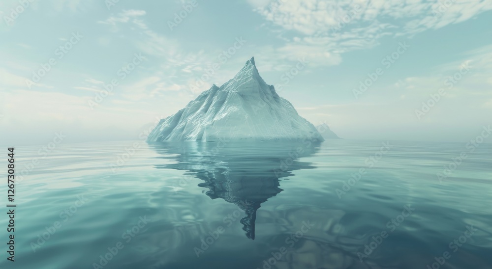 Iceberg Concept – Visible Tip Above Water with Massive Submerged ...