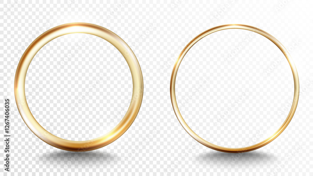 Golden ring isolated on white transparent background. Vector luxury ...