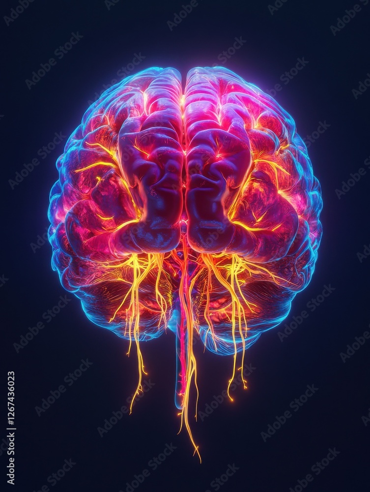 Vibrant brain connected to the vagus nerve concept. Stock Photo | Adobe ...