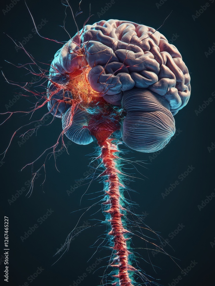 3D Anatomy of the Central Nervous System (CNS), Human Brain Organ ...