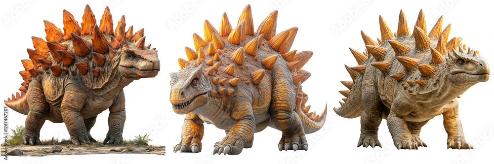Dinosaur models on a transparent background nature wildlife realistic ...