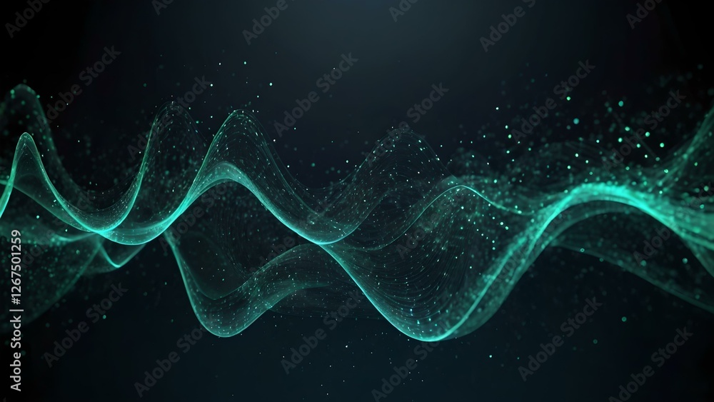 Futuristic Particle Wave with Rotating Swirling Shapes for Abstract ...