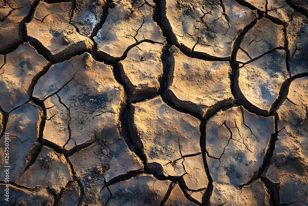 Cracked Dry Arid Desert Ground Texture Background with Detailed Soil ...