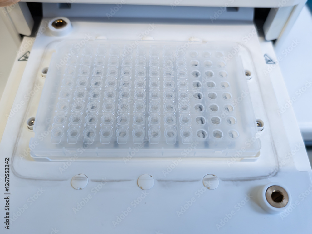 Stock-Foto „Front view of a real time pcr instrument in an analytical ...