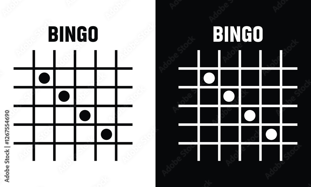 Bingo card random numbers printable template set. Vector illustration simple bingo card design ...