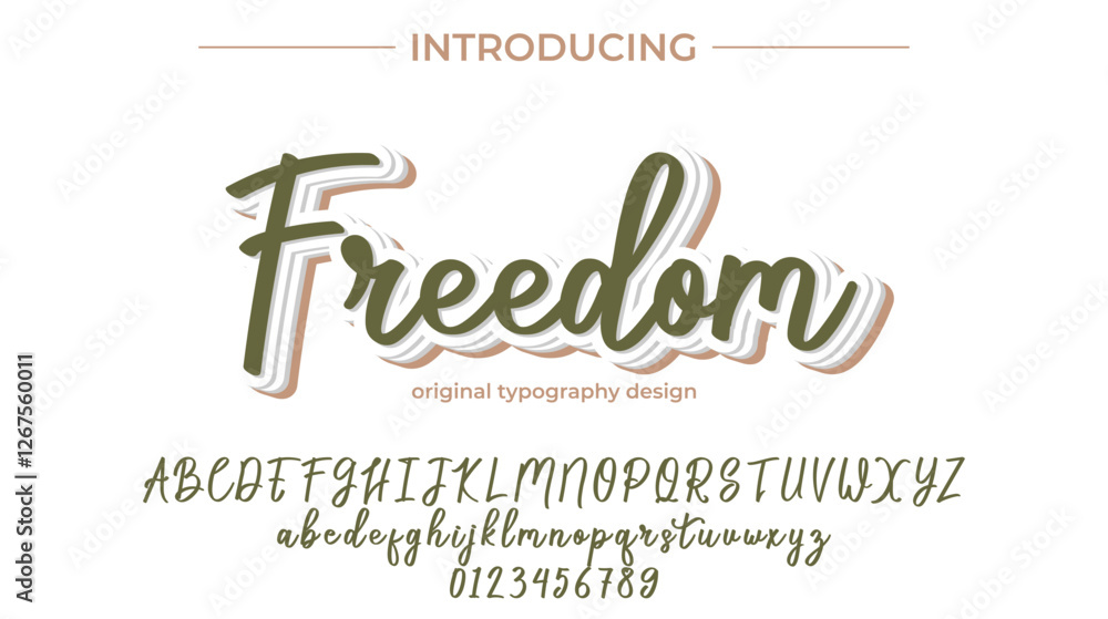 Freedom Font Stylish brush painted an uppercase vector letters ...