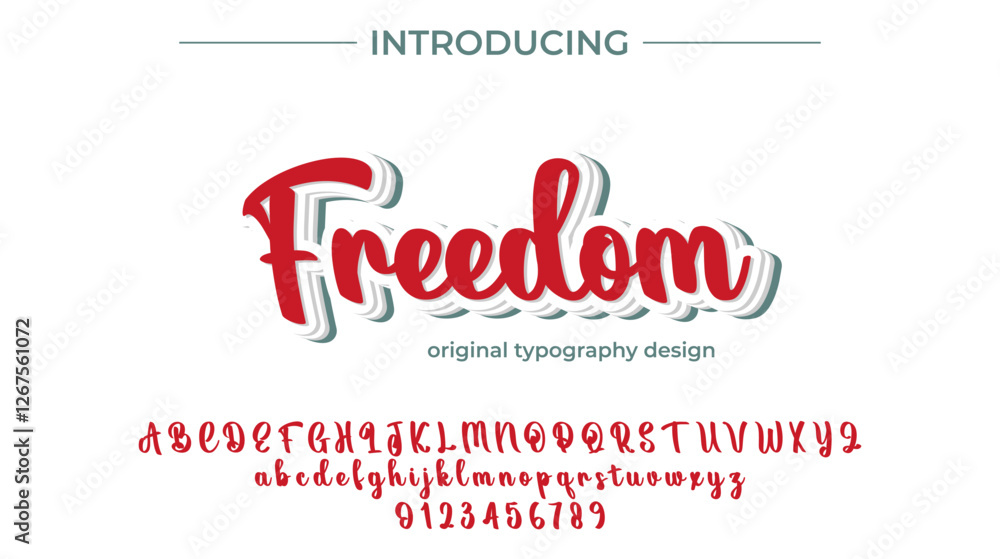 Freedom Font Stylish brush painted an uppercase vector letters ...