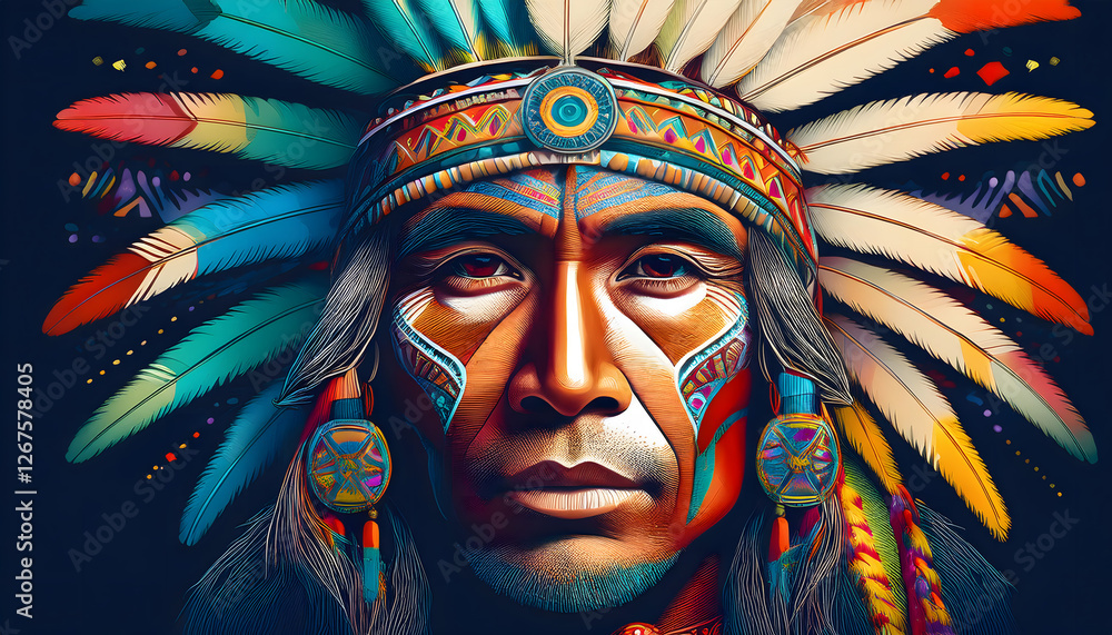 Faces representing the diverse tribes of Native American Indians with ...