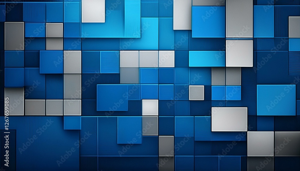 blue and grey glossy squares abstract tech banner design modern ...