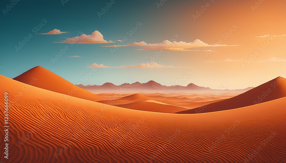 flat 2d minimalistic desert 4k wallpaper showing an orange desert with ...