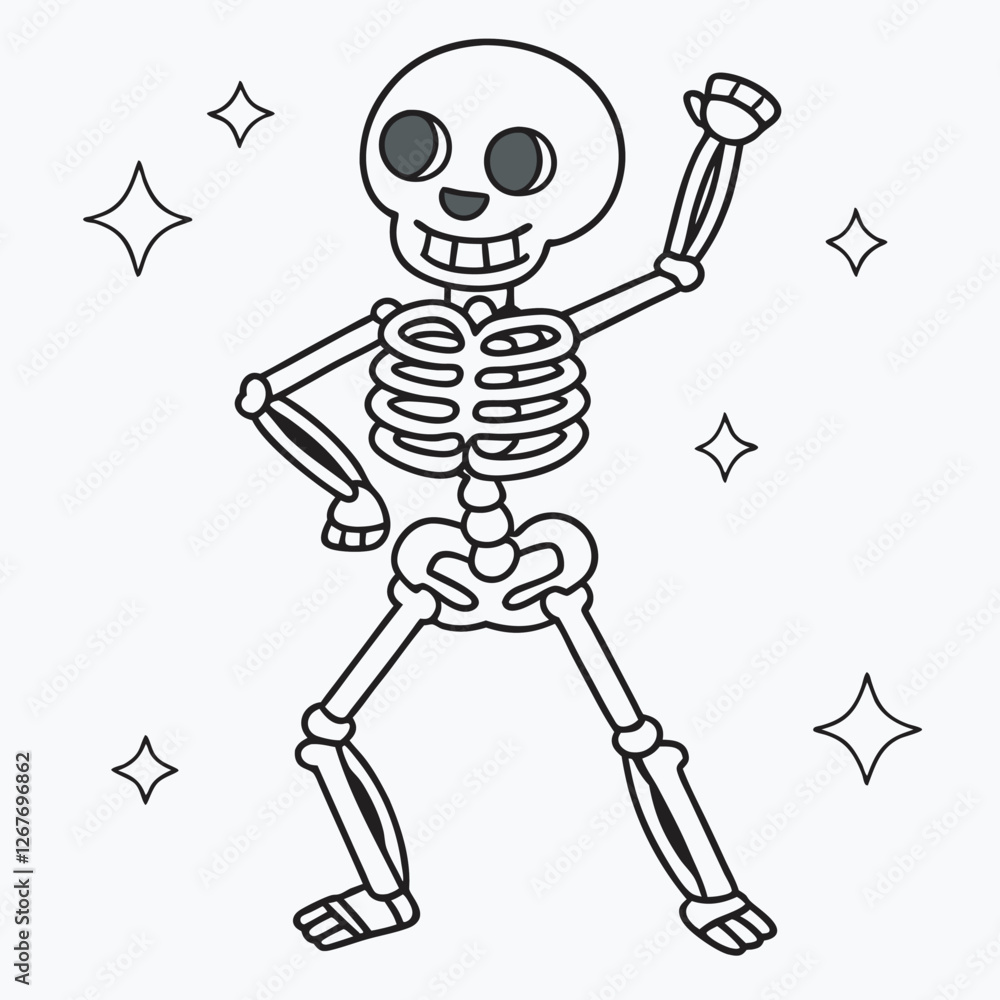 Dancing Skeleton vector Stock Vector | Adobe Stock