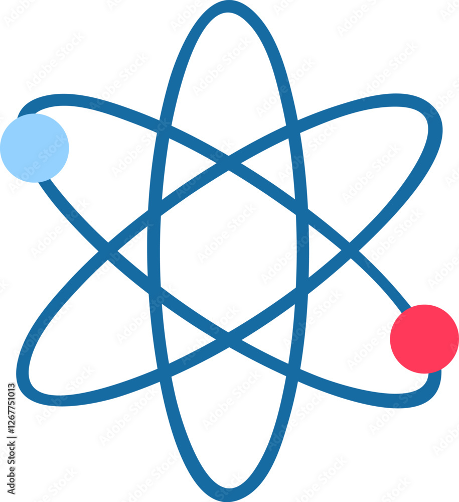 Stylized atom representation showing electrons orbiting nucleus ...