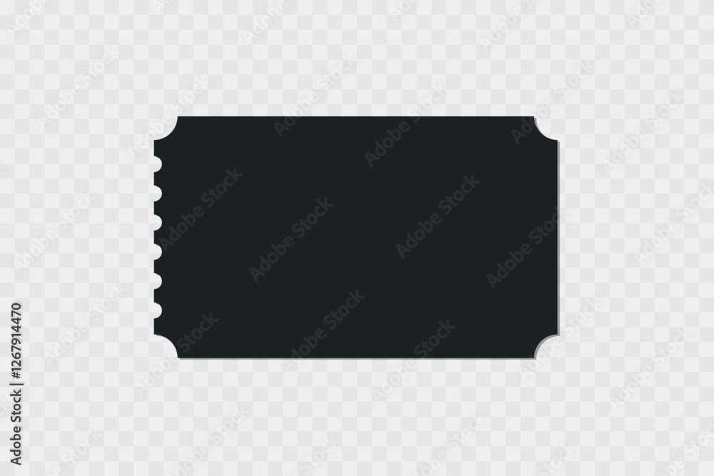 Vector empty ticket template. Isolated modern coupon mockup for ...