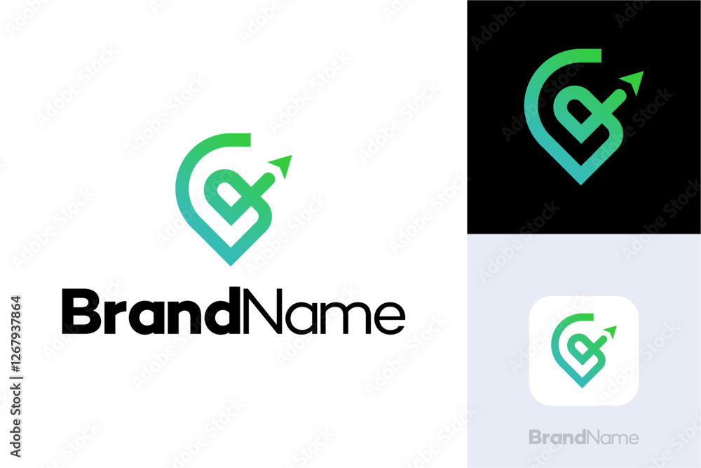 Guide location arrow Logo, letter G logo integrated icon location pin ...