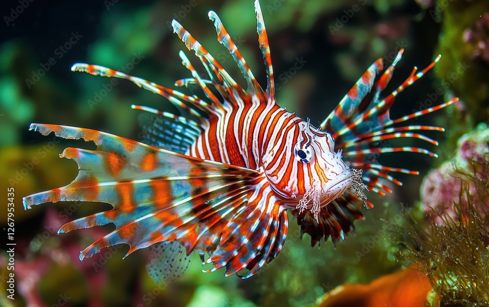 National Geographic Fierce Lionfish spreading its venomous spines, its ...
