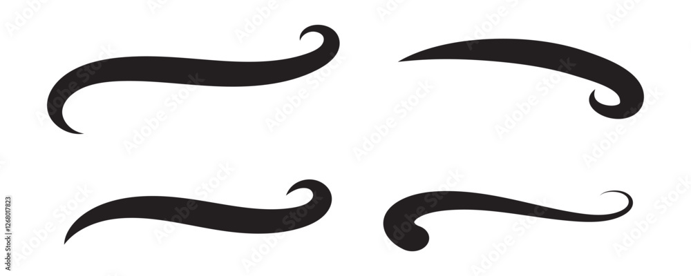 Swoosh vector set. Swoosh element simple design swoop underline ...