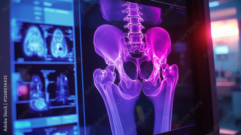 Enhanced Digital X-Ray of Hip Endoprosthesis Highlighting Proper Pelvic ...