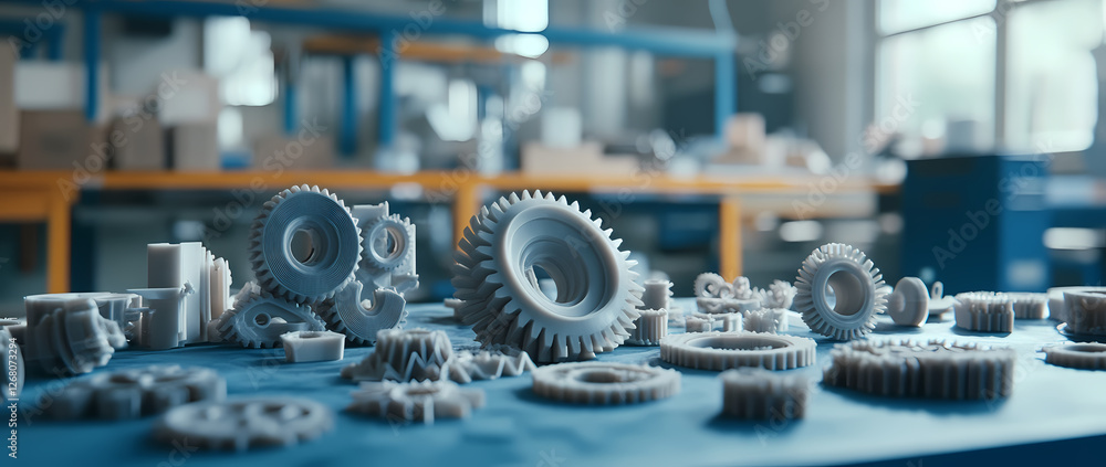 3D Printing: A captivating close-up of intricate 3D printed gears and ...
