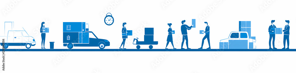 Delivery Process Illustration: A stylized illustration depicting the ...
