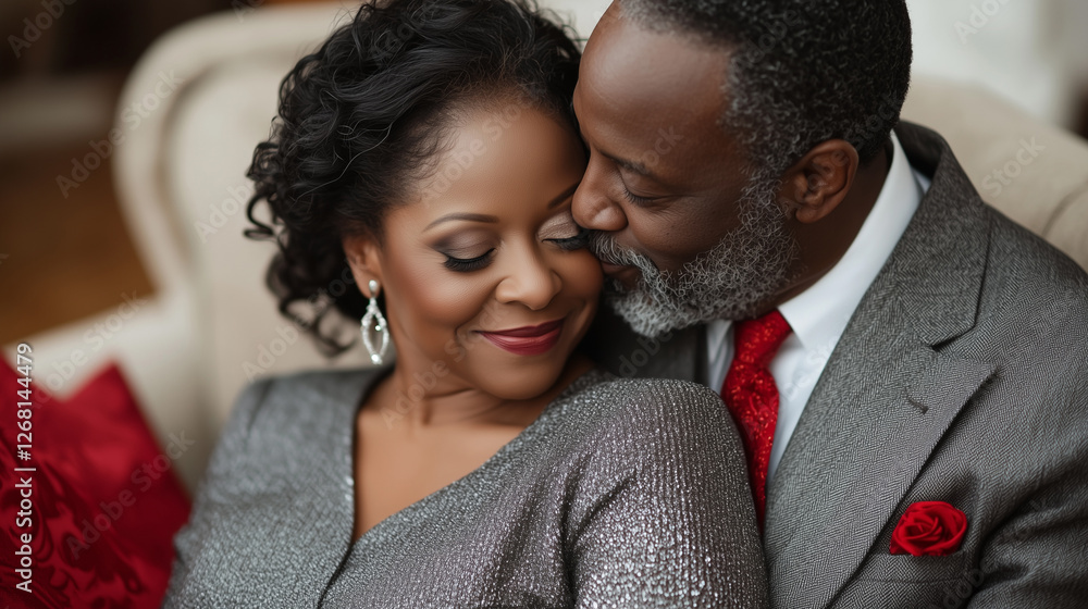 Deeply Connected Elegant Senior Black Couple on an Intimate Date at ...