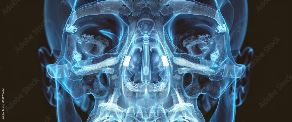 Ilustración de Stock Advanced imaging scan reveals nasal structure, X ...
