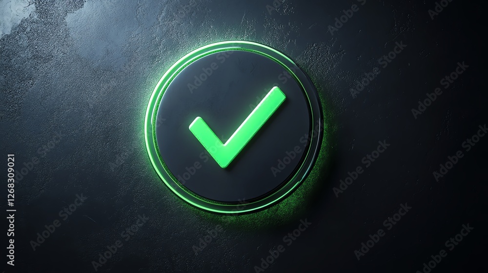 Green check mark inside a circular emblem, representing validation and ...