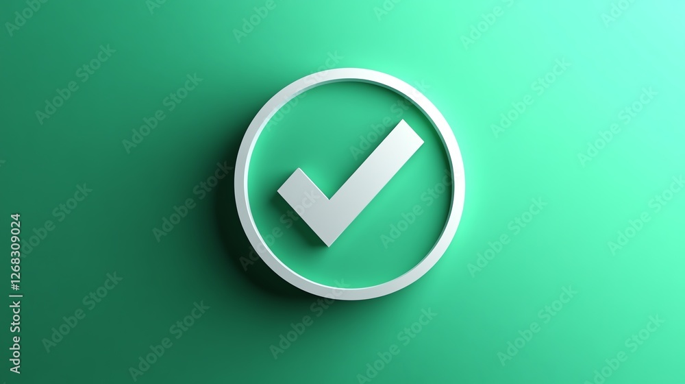 Green check mark inside a circular emblem, representing validation and ...