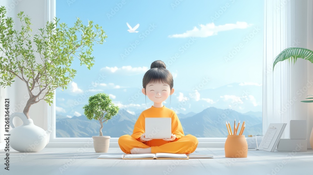 A tiny 3D morning routine setup, where a student follows a monk mode ...