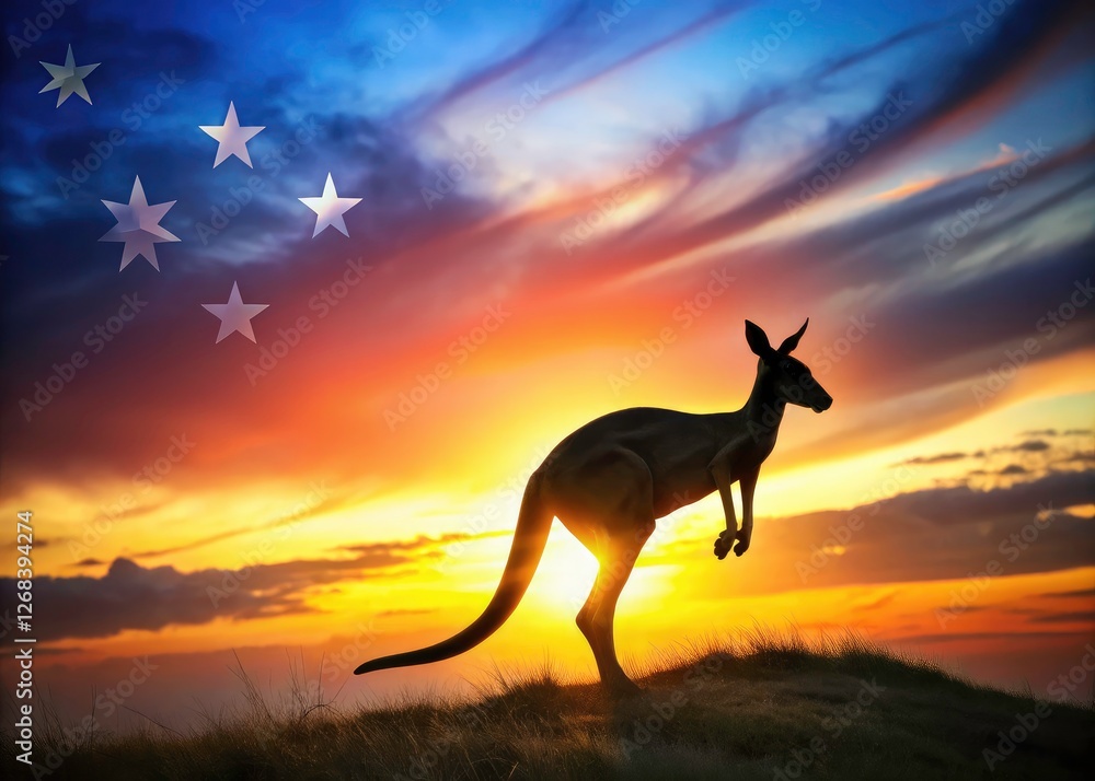 Rule of thirds composition captures a powerful kangaroo silhouette ...