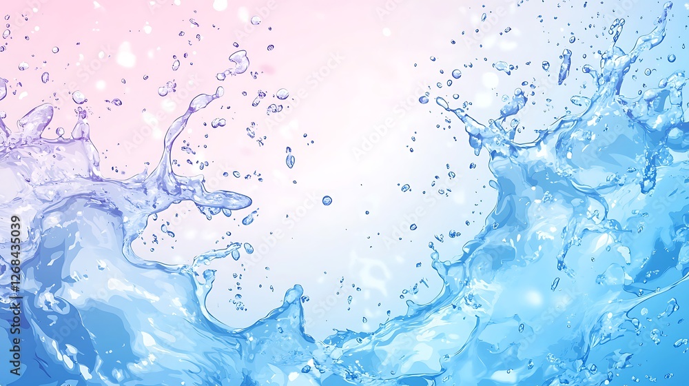 Dramatic anime scene depicting water impact with droplets captured in a ...