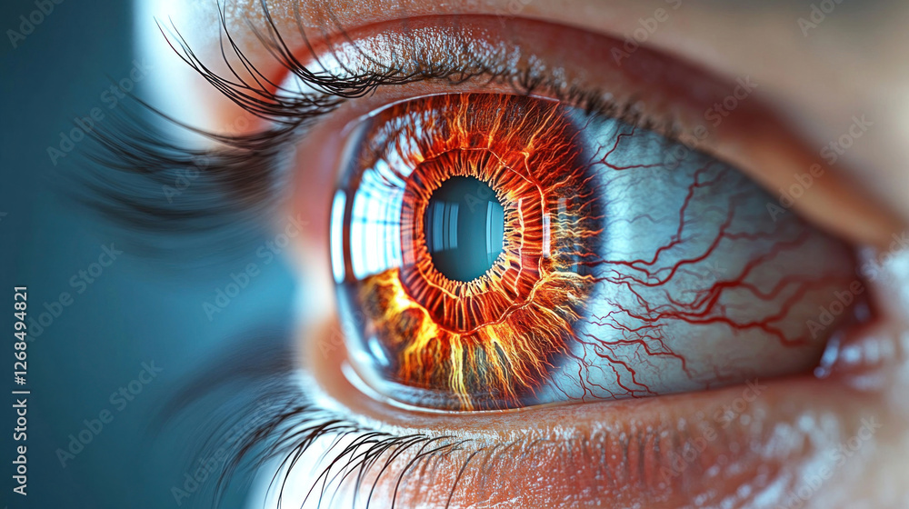Illustration Stock Medical diagram of the human eye, showing retina ...