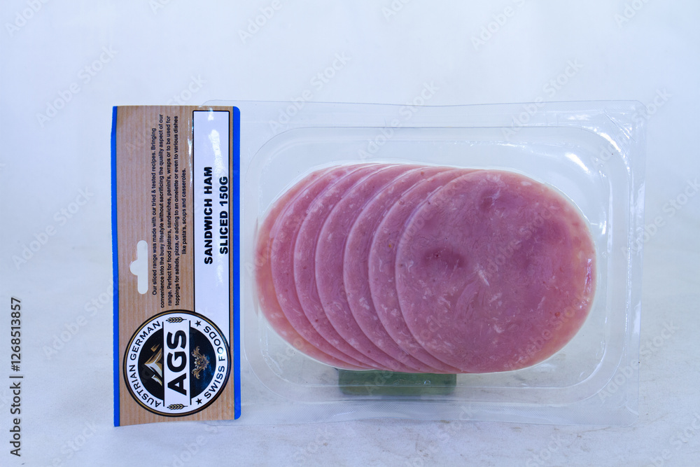 Johannesburg, South Africa - a packet of sliced sandwich ham from AGS ...