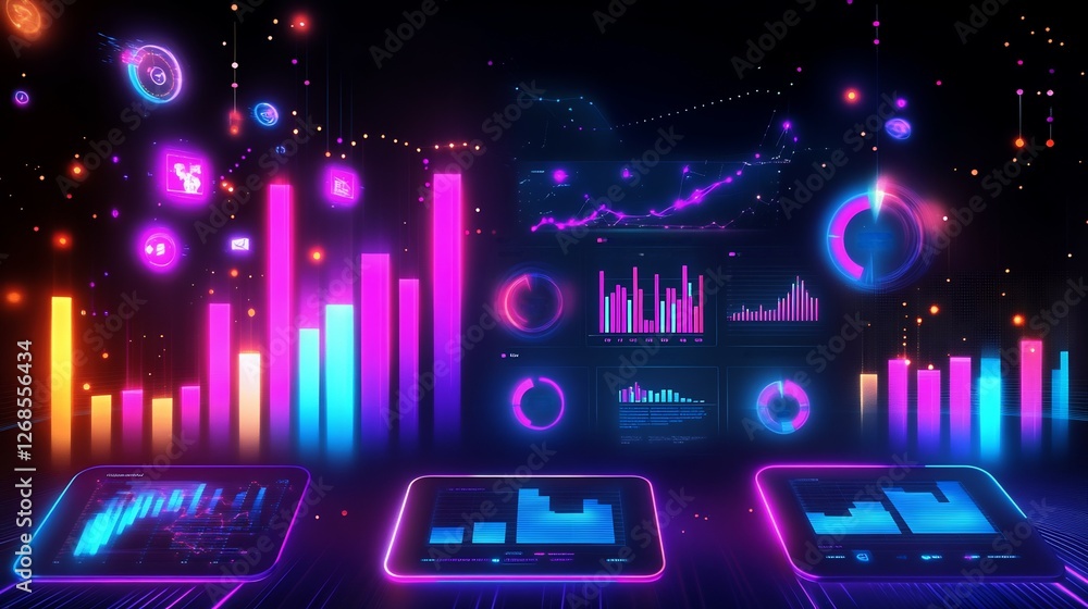 Vibrant rendering showing the role of analytics in digital advertising ...