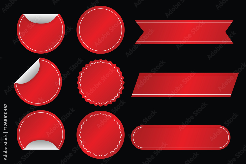 Realistic sales label collection Set of realistic red price tags Set of ...