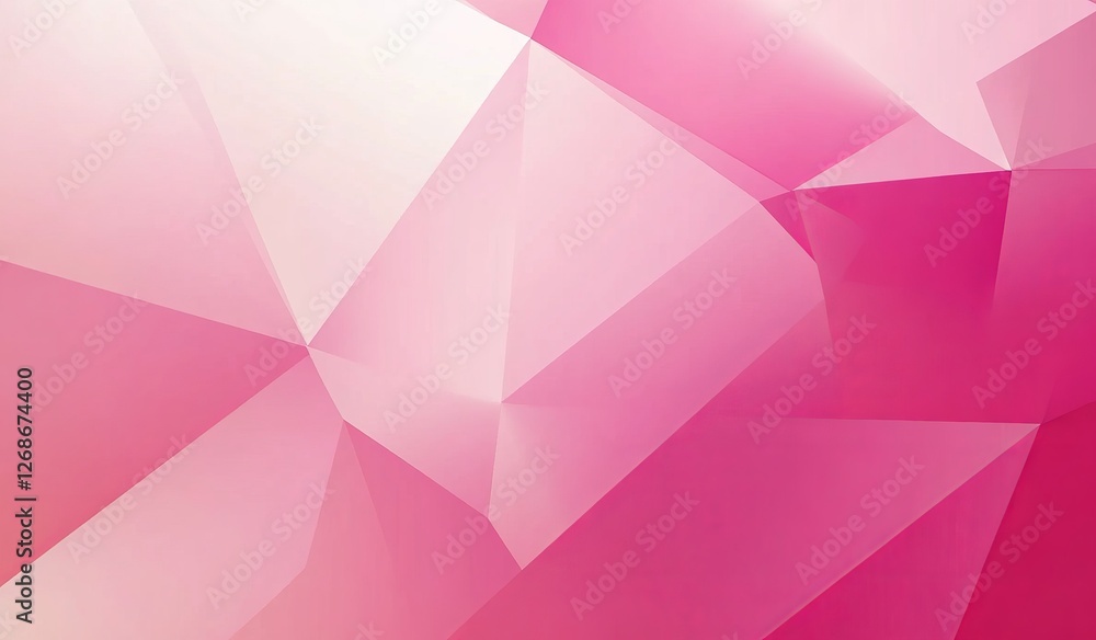 Pink gradient background with low-poly shapes, vector illustration ...