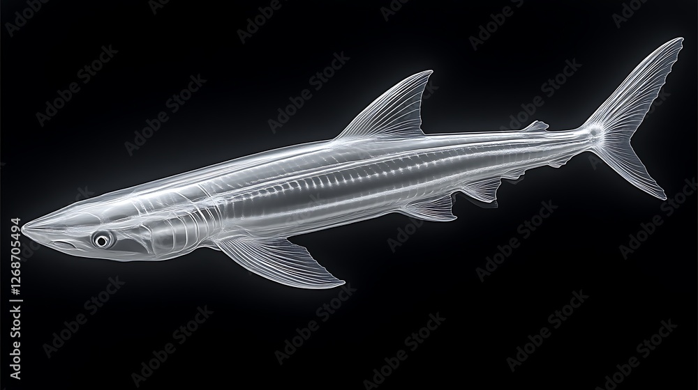 Transparent Shark Anatomy Skeletal Structure Display Stock Illustration ...