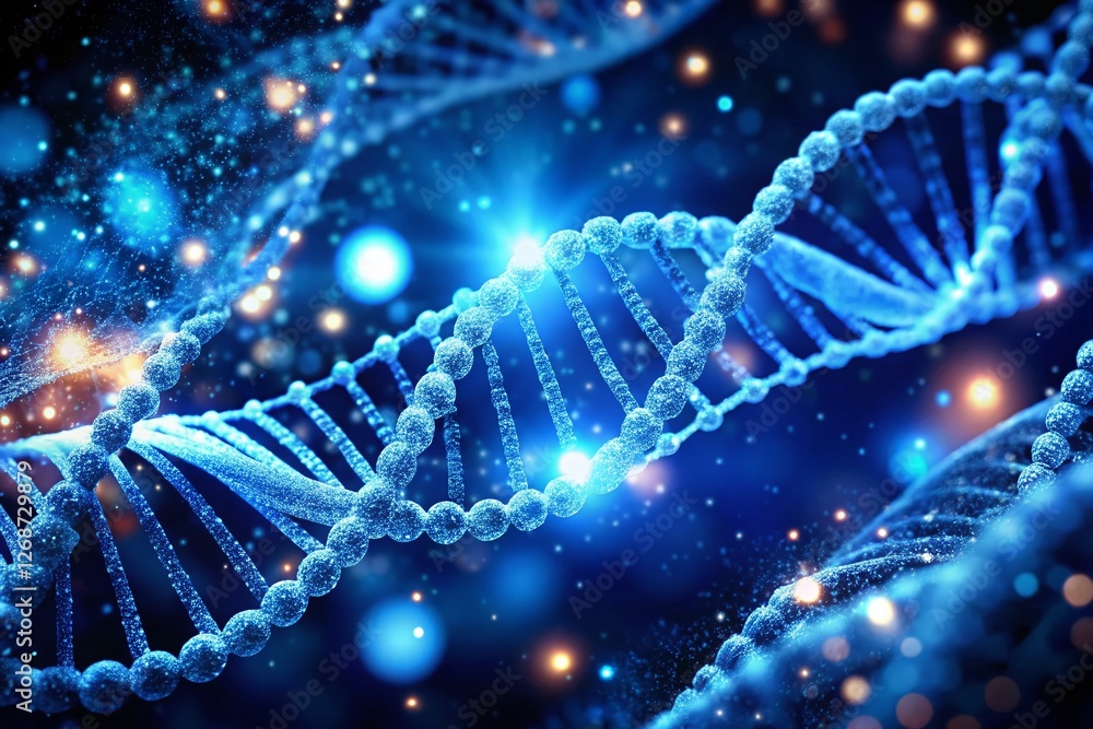 Abstract Night DNA X Chromosome Background - Dark Blue Genetic Code ...