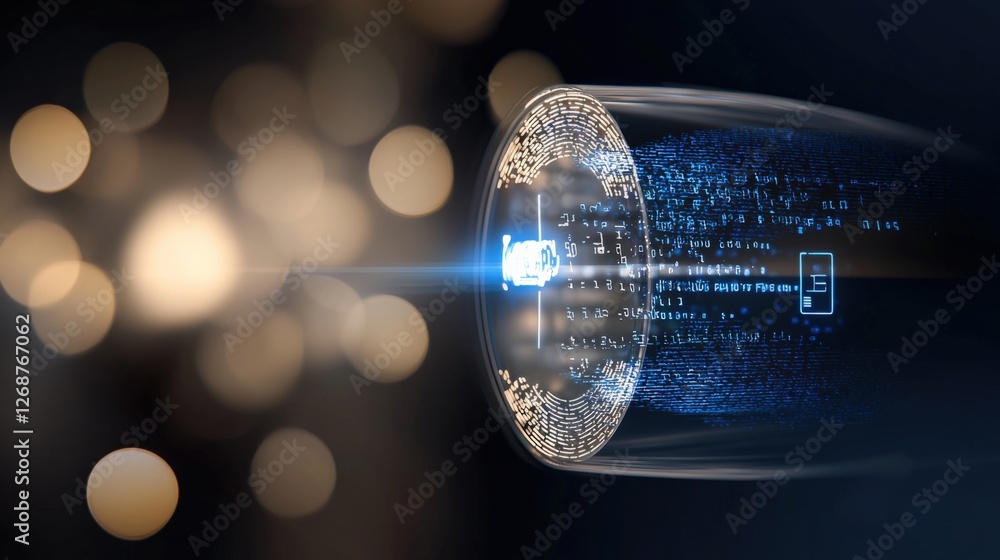 Illuminating data streams digital visualization of information abstract ...