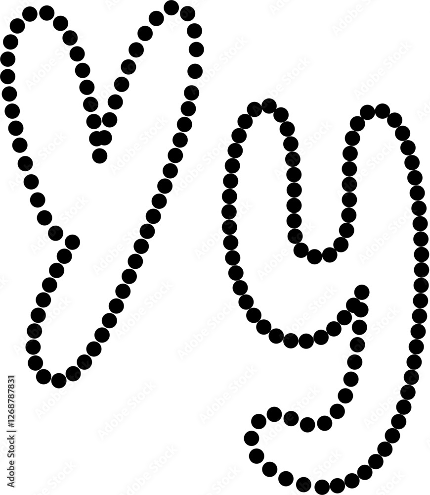 Vector of uppercase and lowercase letter Y in dashed line style. Ideal ...