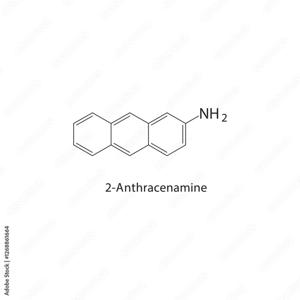 2-Anthracenamine skeletal structure.Anthracene derivative compound ...