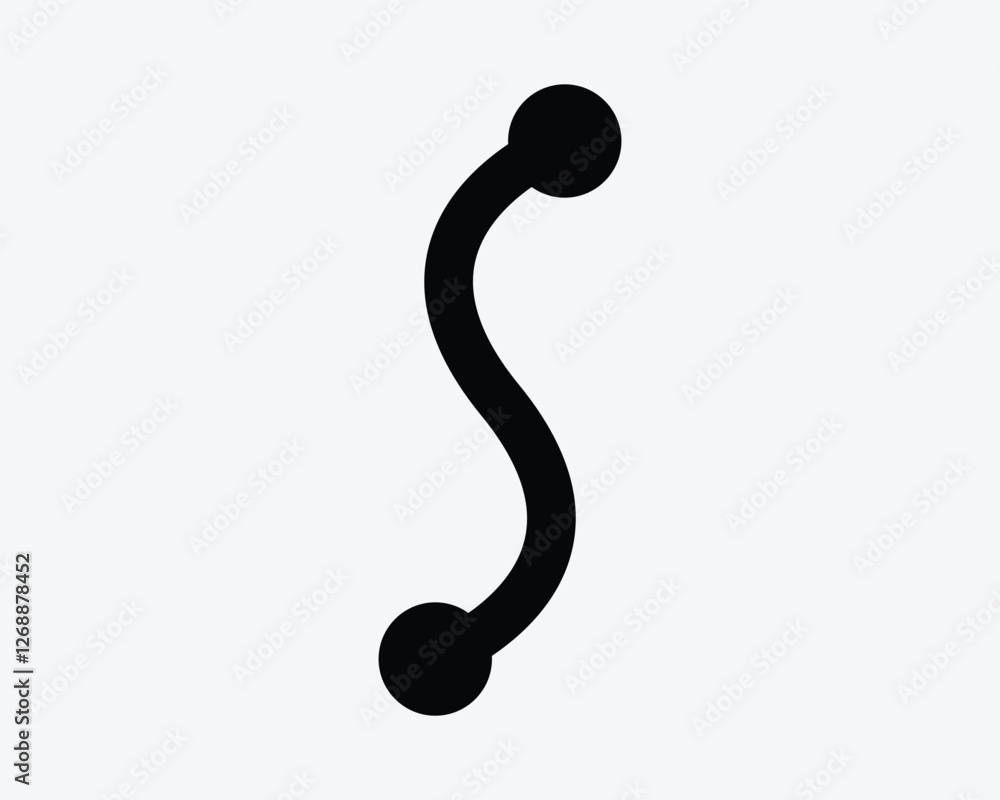 Point to Point Curved Path Two Dots Line Destination Curve Winding Road ...