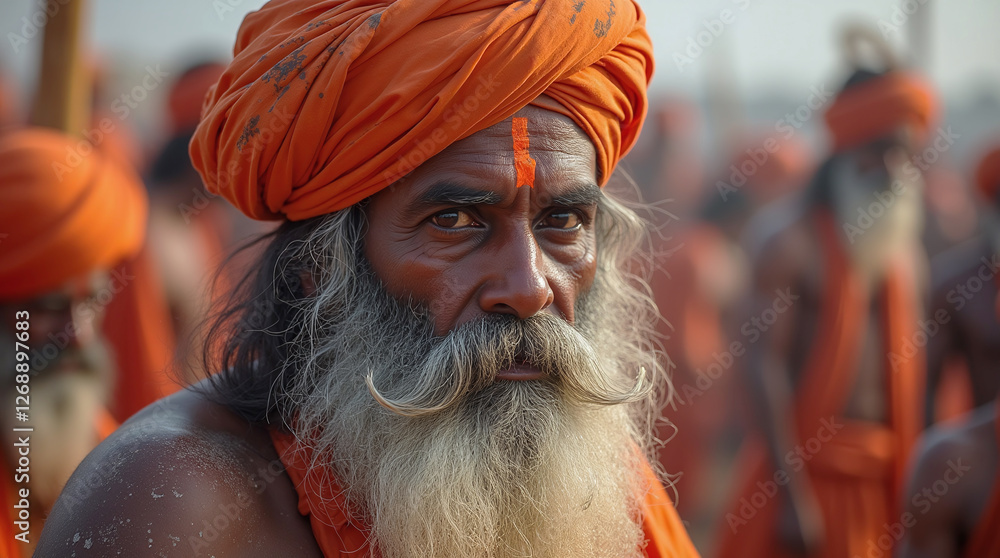 Foto de Stock Indian Aghori Sadhu at the Maha Kumbh Mela, near the ...