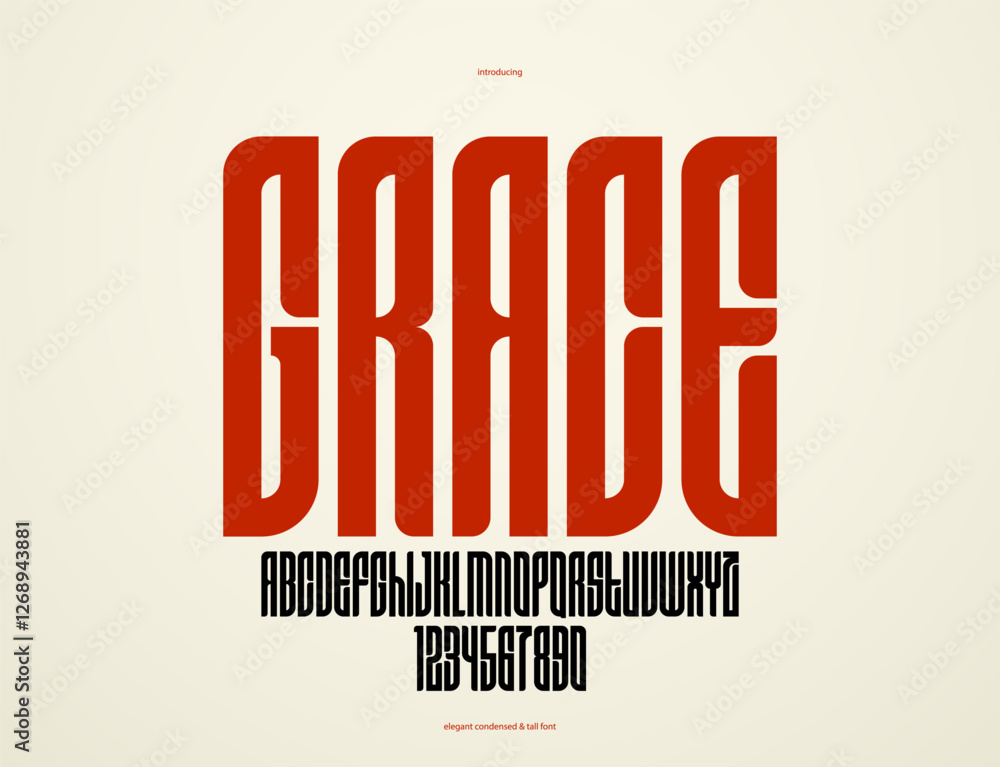 Condensed simple sans serif elegant display font for logos headers or ...