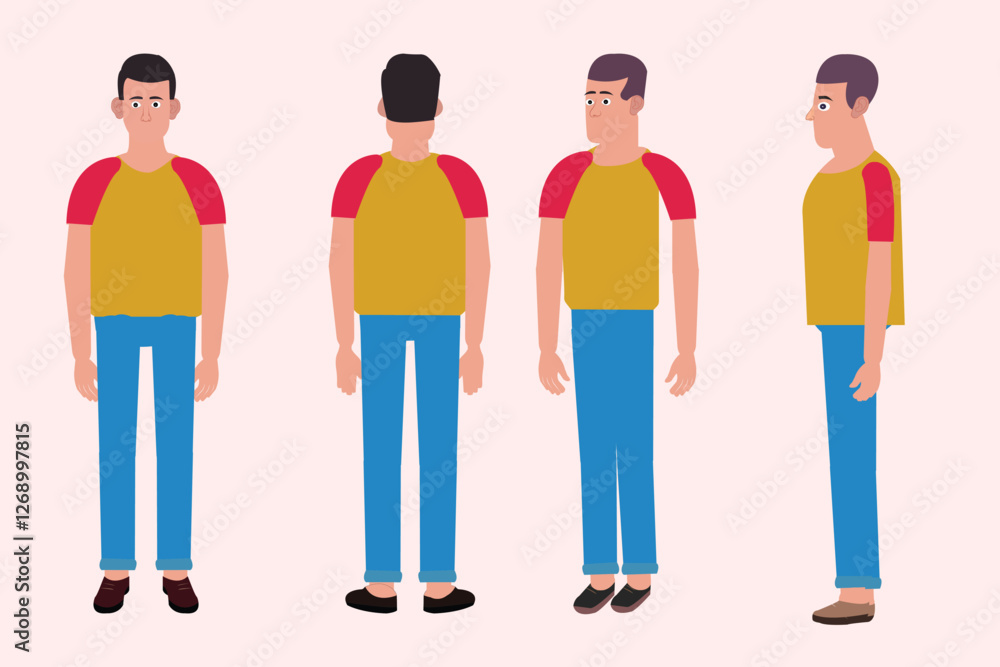 Businessman character animation set with multiple angles, including ...