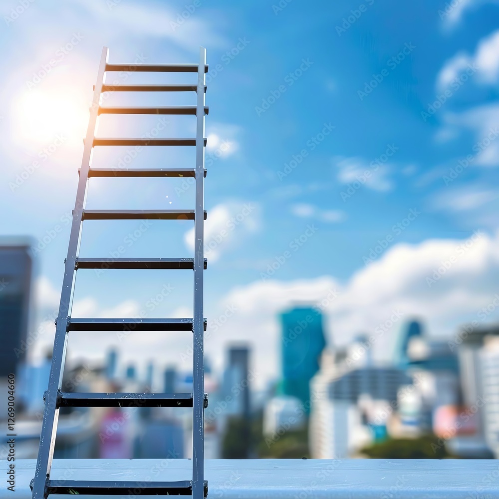 ladder with each rung marked by a department signifies structured ...