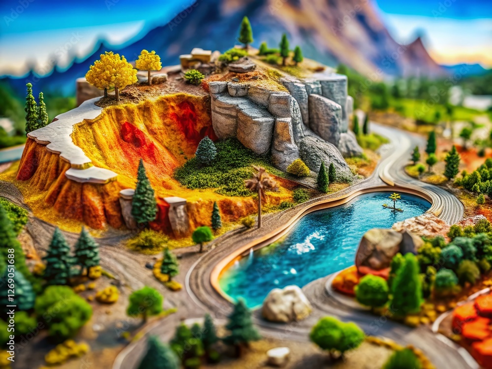 Miniature Rock Cycle Diagram: Illustrative Tilt-Shift Photography of ...